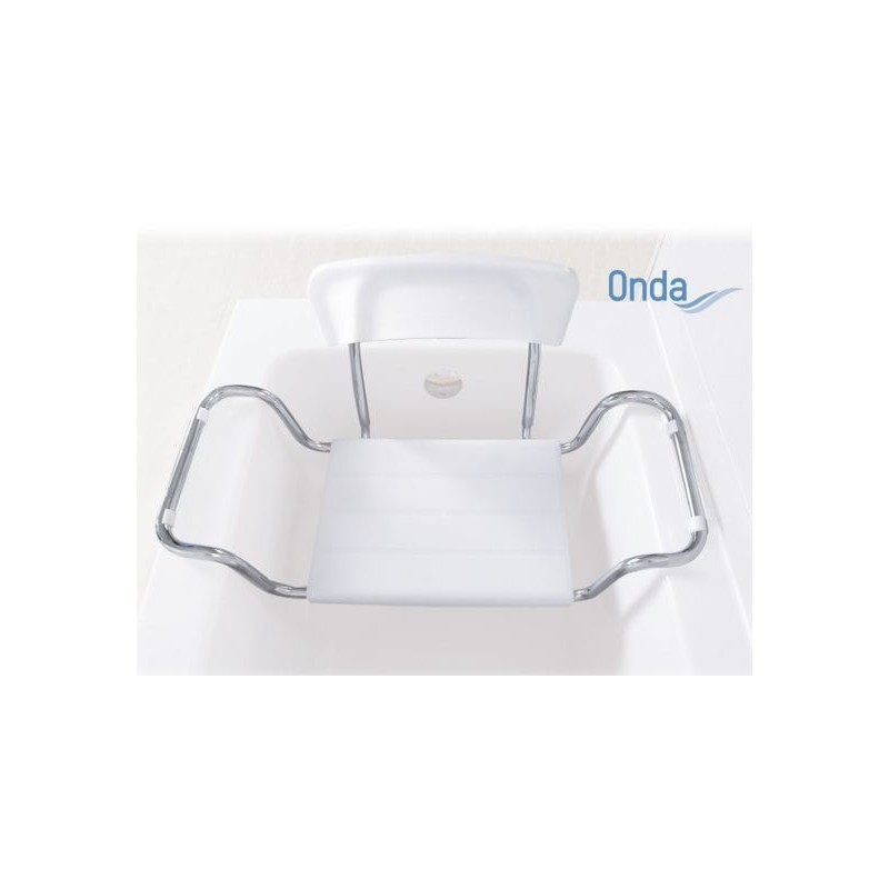 Scaun din plastic cu spatar pentru cada, cadru otel, Moretti, RS925